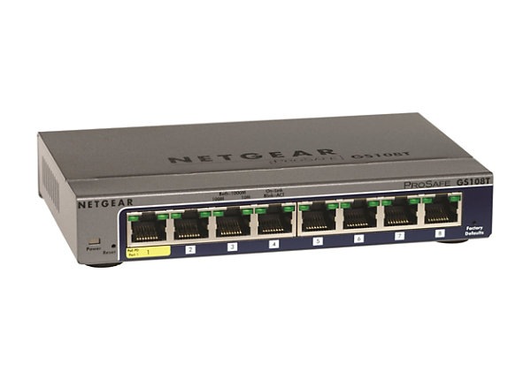 NETGEAR ProSAFE 8-Port Gigabit Smart Managed Switch (GS108T-200NAS) NETGEAR ProSAFE 8-Port Gigabit Smart Managed Switch (GS108T-200NAS)