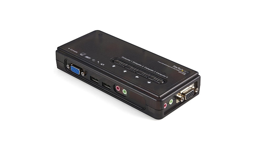 StarTech.com 4 Port Black USB KVM Switch Kit with Cables and Audio ... StarTech.com 4 Port Black USB KVM Switch Kit with Cables and Audio ...
