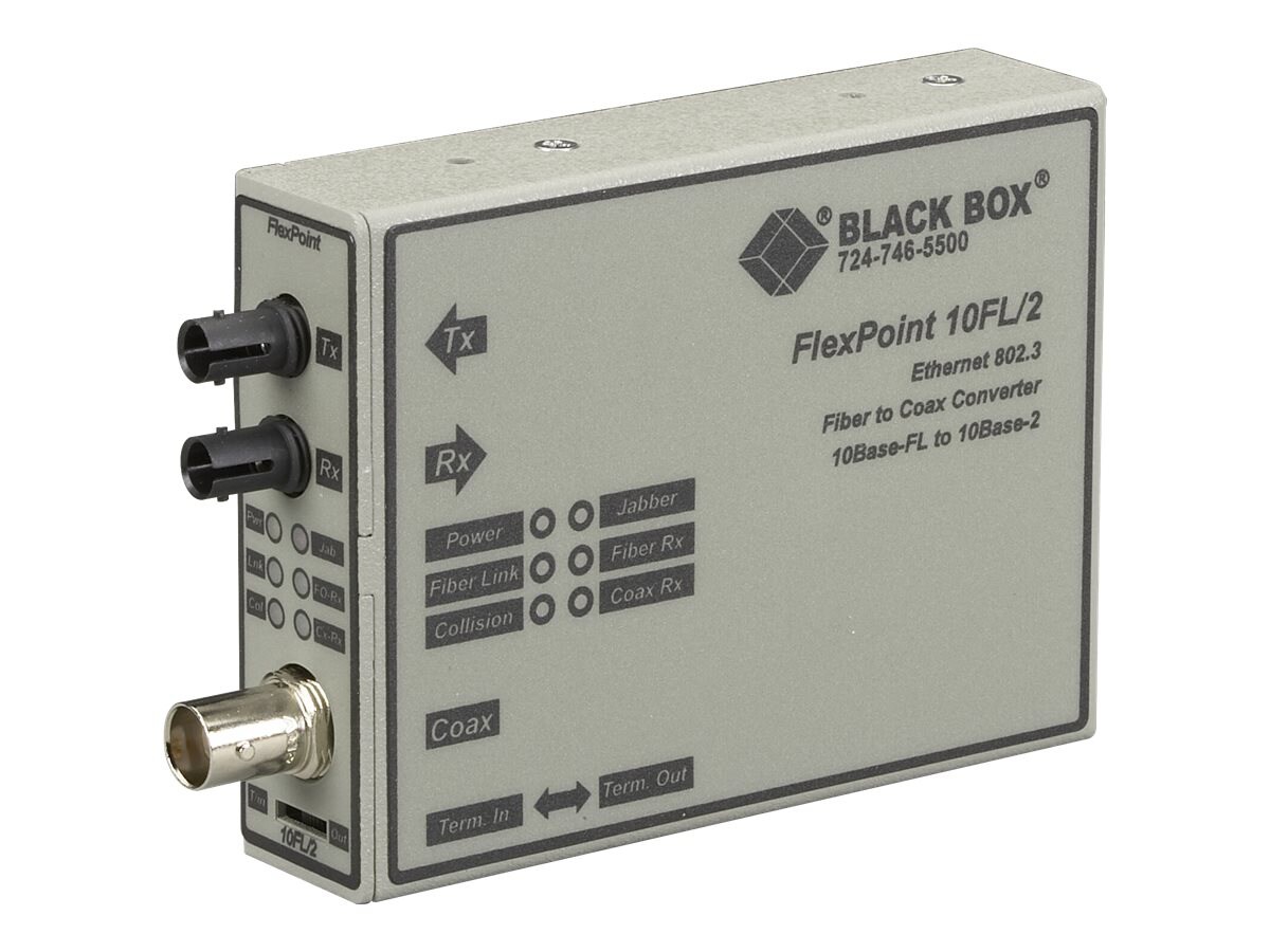 Black Box FlexPoint Modular Media Converter - media converter - 10Mb LAN - LMC211A-SM ...