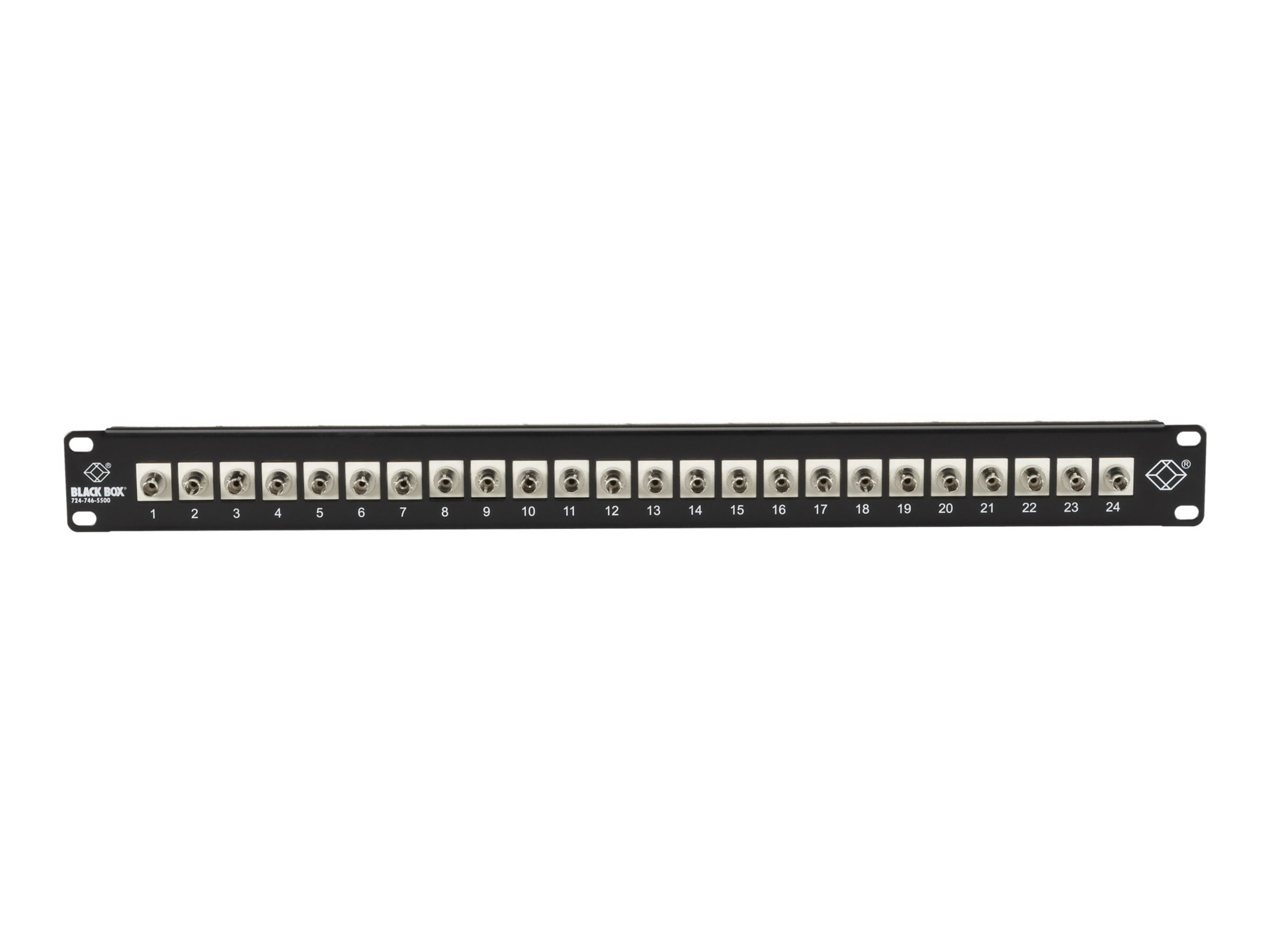 Black Box Fiber Patch Panel 1U 24 x ST Simplex Connectors MMF or SMF ...