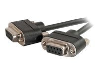C2G 6ft RS232 DB9 Modem Cable with Low Profile Connectors - In Wall - F/F - 52175 - Serial ...