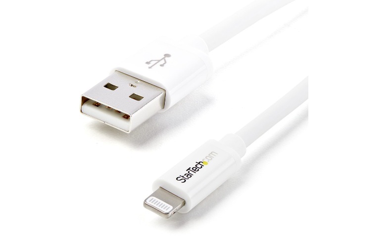 StarTech 2m 6ft Long White Apple 8 Pin Lightning Connector to USB Cable