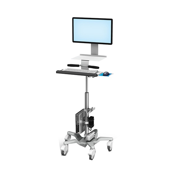 GCX Variable Height Roll Stand Monitor and Keyboard with Work Surface ...