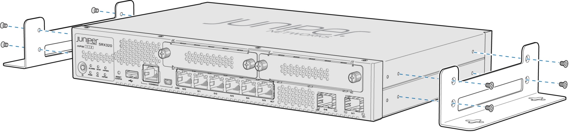 Juniper Wall Mount for Firewall - SRX320-WALL-KIT0 - Rack Accessories ...