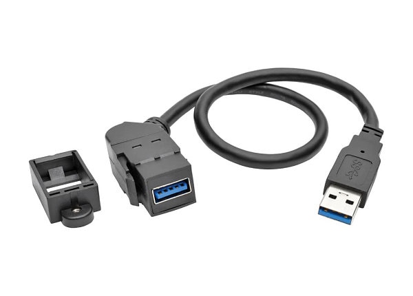 Tripp Lite USB 3.0 Keystone Panel Mount Coupler Extension Cable Angled ... Tripp Lite USB 3.0 Keystone Panel Mount Coupler Extension Cable Angled ...