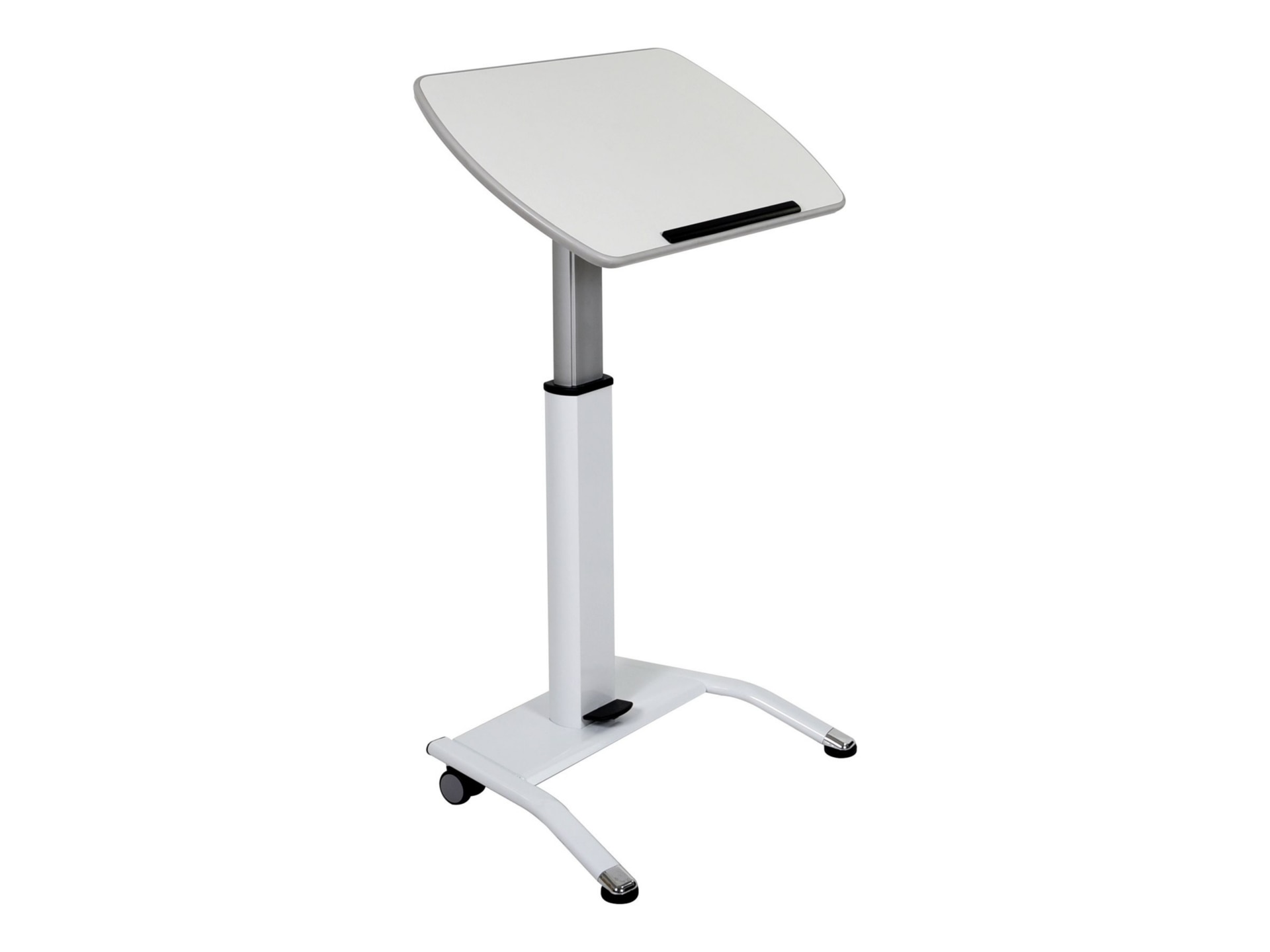 Luxor Pneumatic Adjustable-Height Lectern/Mobile Standing Desk - White ...