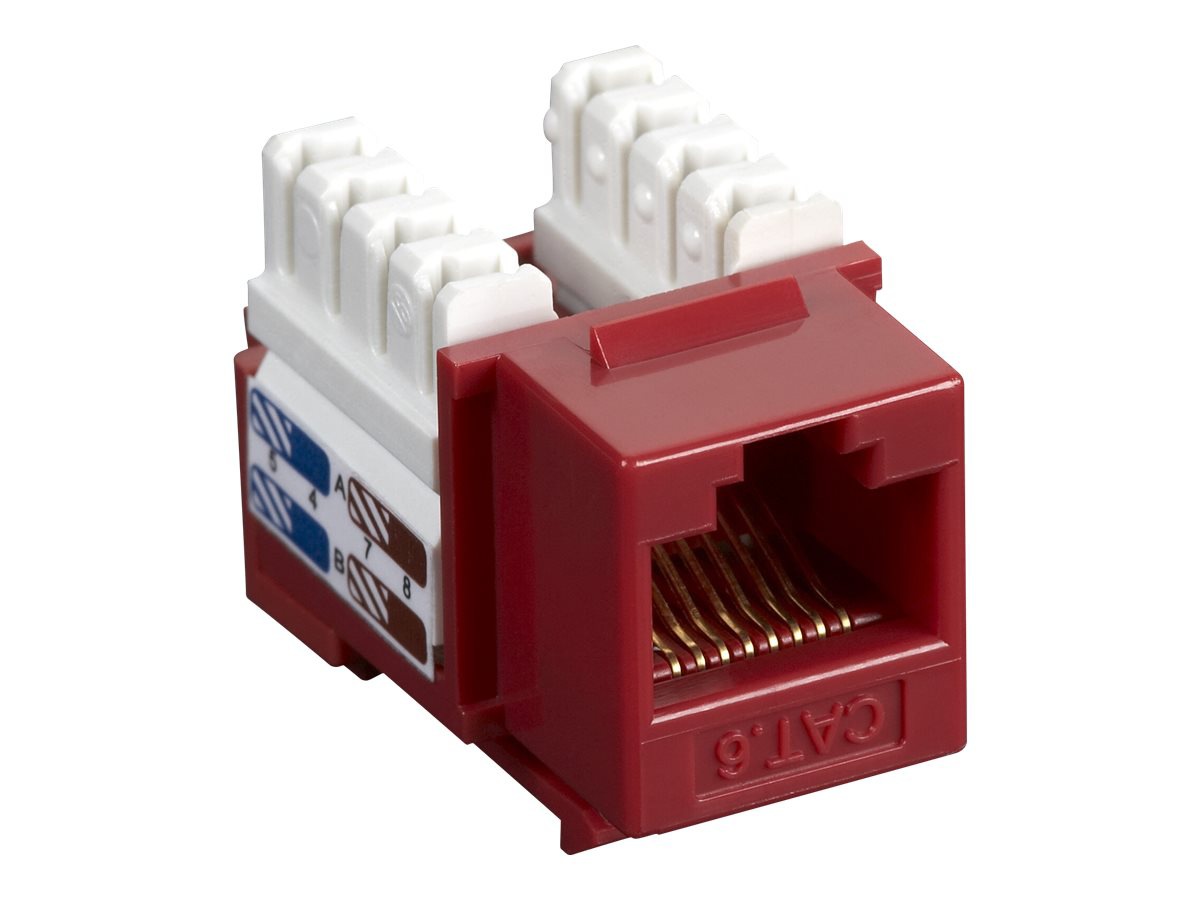 Black Box Red CAT6 110 Punch Down Keystone RJ45 Modular Jack