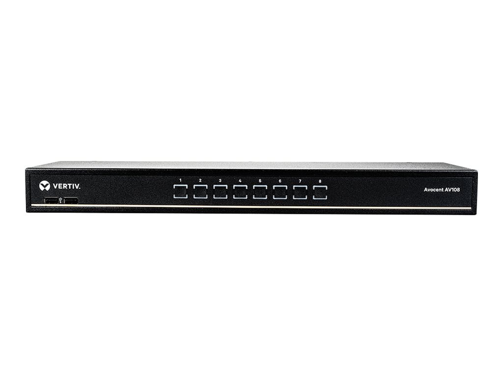Vertiv Avocent AV100 8-Port, Rackmount/Desktop KVM Switch with OSD ...