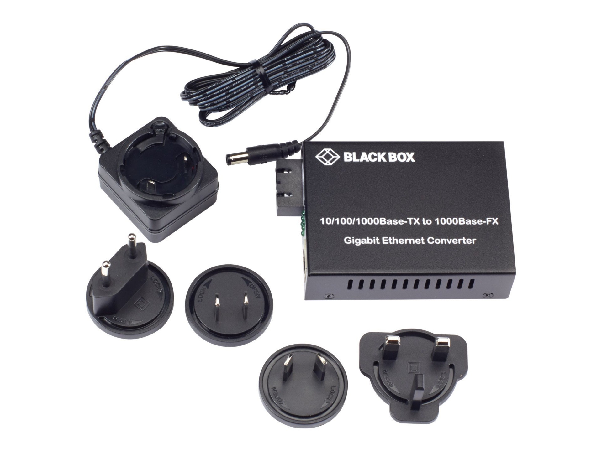 Black Box Fiber Gigabit Media Converter Multimode 850nm SC, 10/100/1000 ...