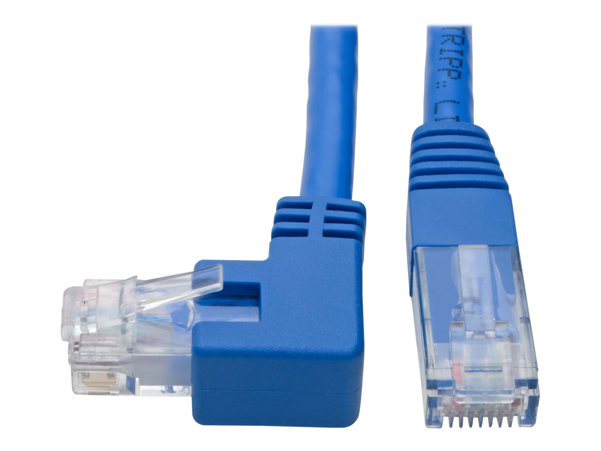 Tripp Lite Cat6 Patch Cable Left-Angled RJ45 UTP Gbe Molded M/M Blue ...