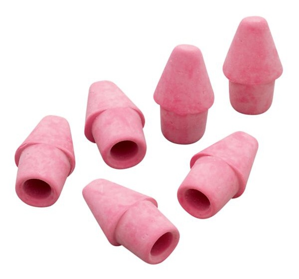 Paper Mate Arrowhead Pencil Cap Eraser - 144/Box,Pink - PAP73015 ...