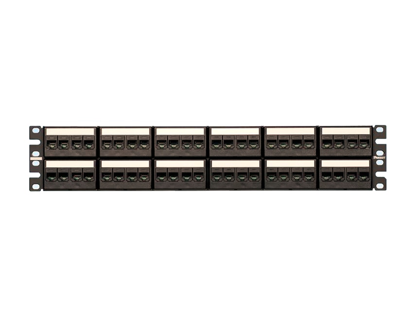 Panduit Mini Com 48-Port Modular Patch Panel Kit - Black - CPPKL6G48WBL ...
