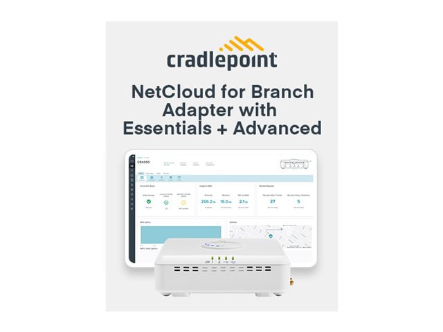 Cradlepoint NetCloud Branch LTE Adapter - 3 Year Essential + Advanced ...