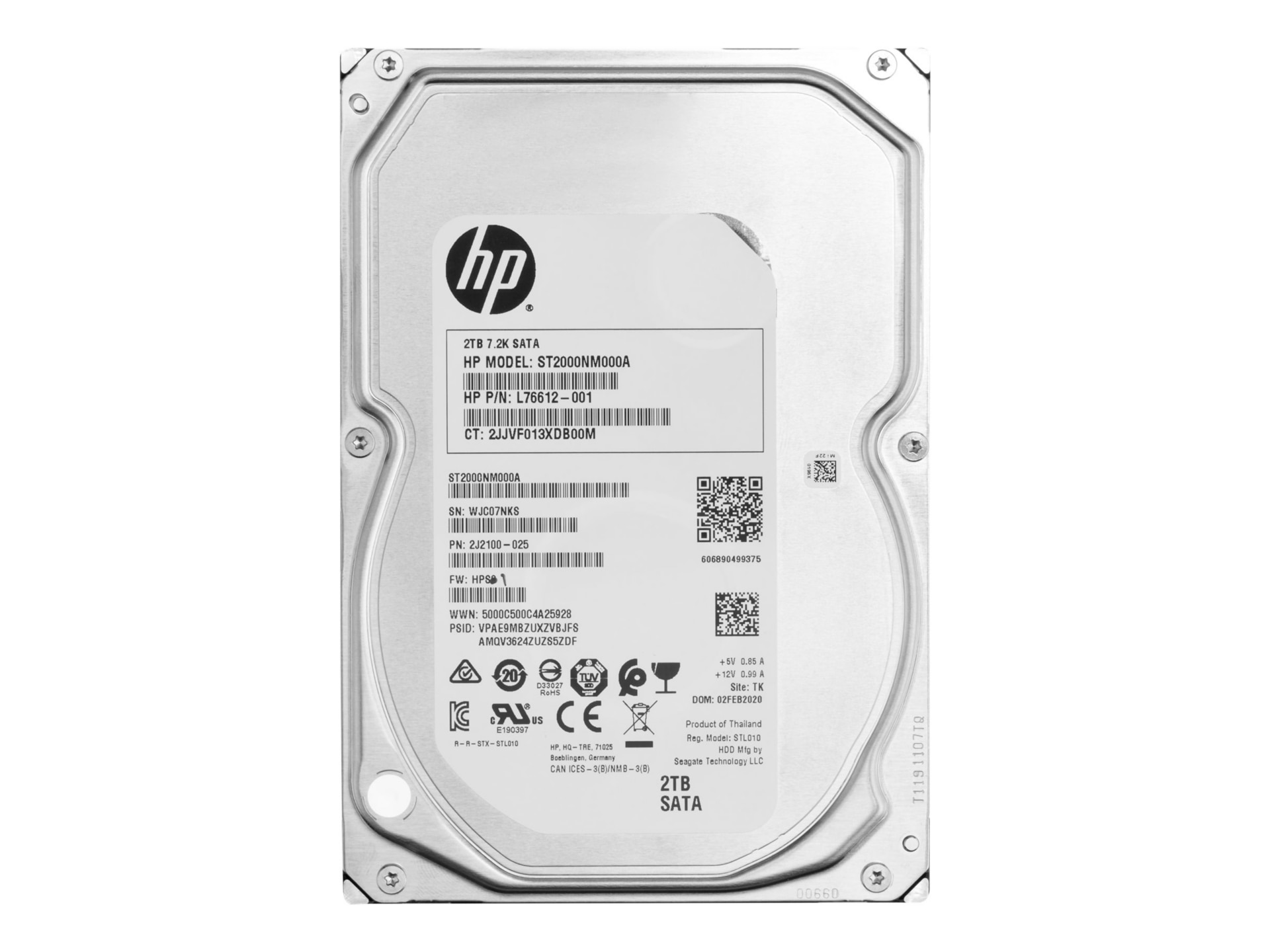 HP 2 TB Hard Drive - 3.5" Internal - SATA - 2Z274AA - Internal Hard ...