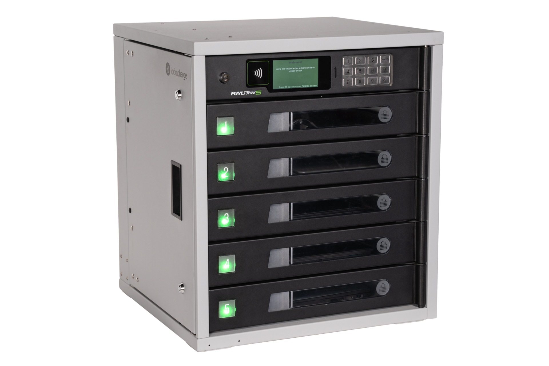 LocknCharge FUYL Tower 5 Charging Locker - USB-A & Outlet - LNC3-10436