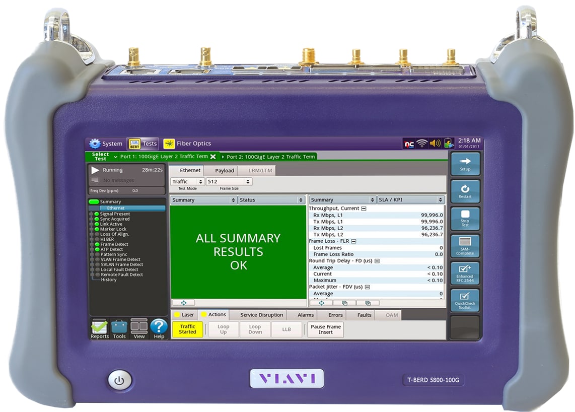 VIAVI T-BERD 5800 100G Handheld Network Tester - B5800-10GE-100GHW-NOPT