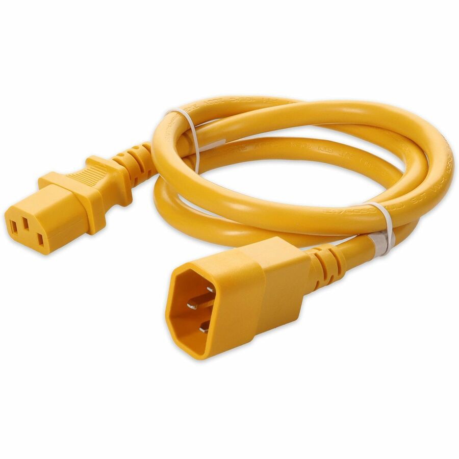 Proline 4ft C13 Female to C14 Male 14AWG 100-250V at 15A Yellow Power ...