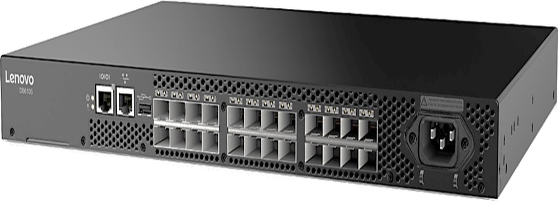 Lenovo ThinkSystem DB610S 8x32GB Gen6 Fiber Channel SAN Switch ...