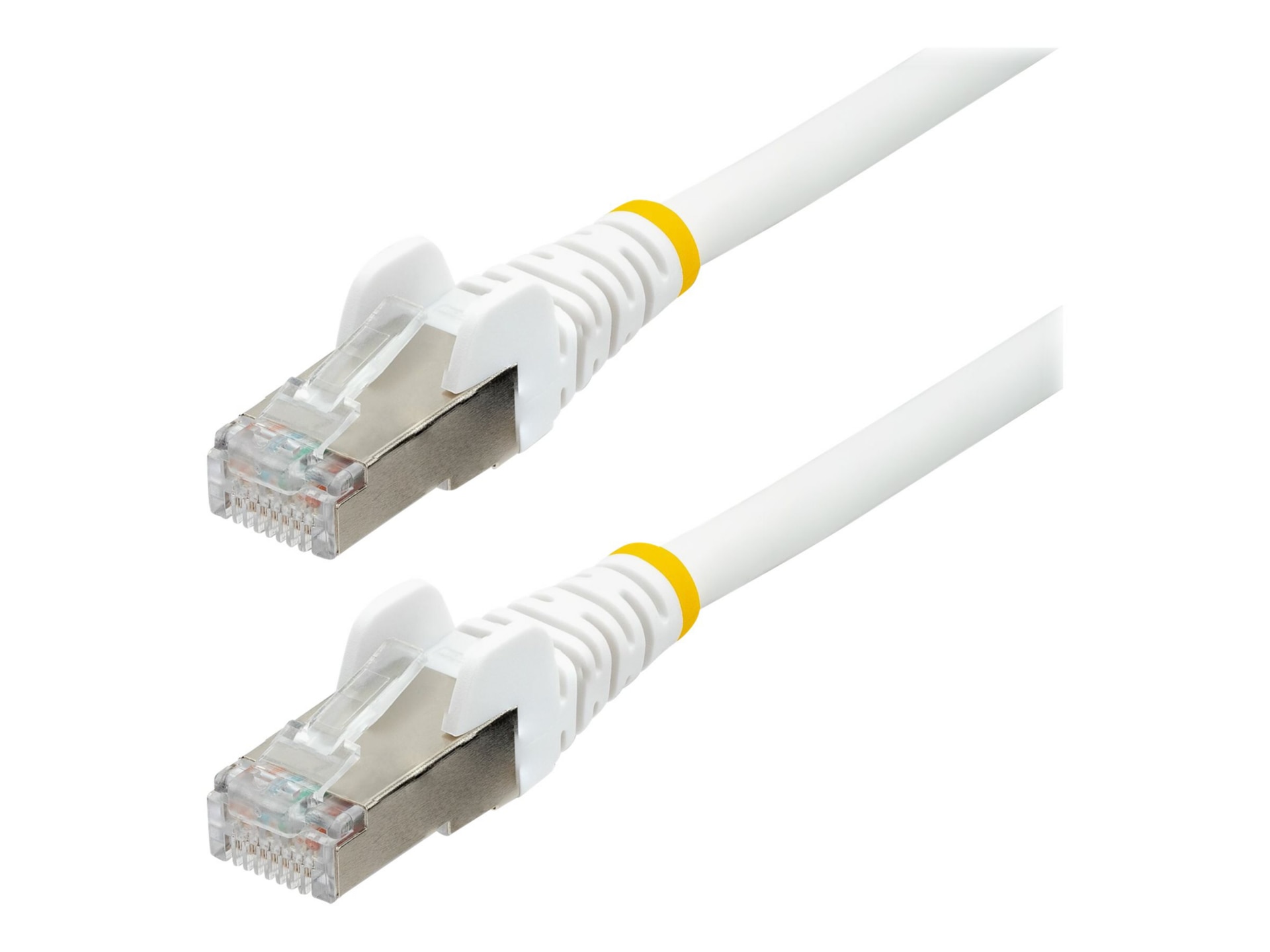 StarTech.com 8ft CAT6a Ethernet Cable, White Low Smoke Zero Halogen (LSZH) 10 GbE 100W PoE S/FTP ...