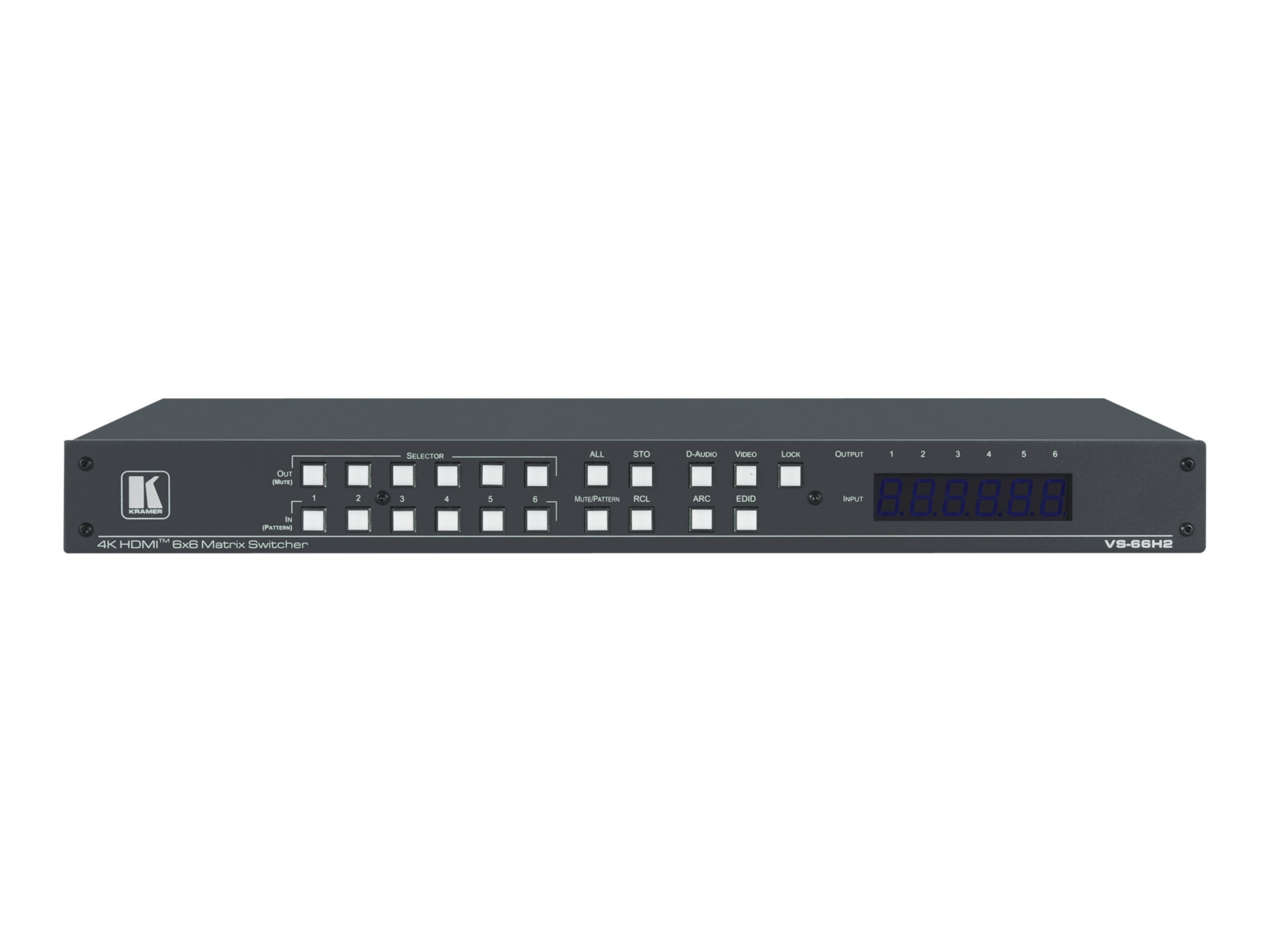 Kramer VS-66H2 6x6 4K HDR HDCP 2.2 Matrix Switcher with Digital Audio ...