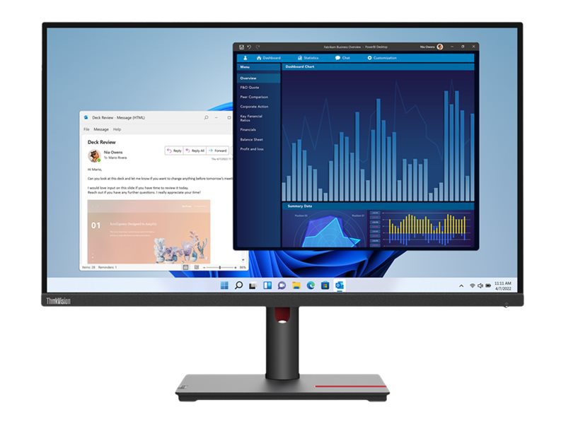 Lenovo ThinkVision T27p-30 - LED monitor - 4K - 27" - with ThinkVision ...