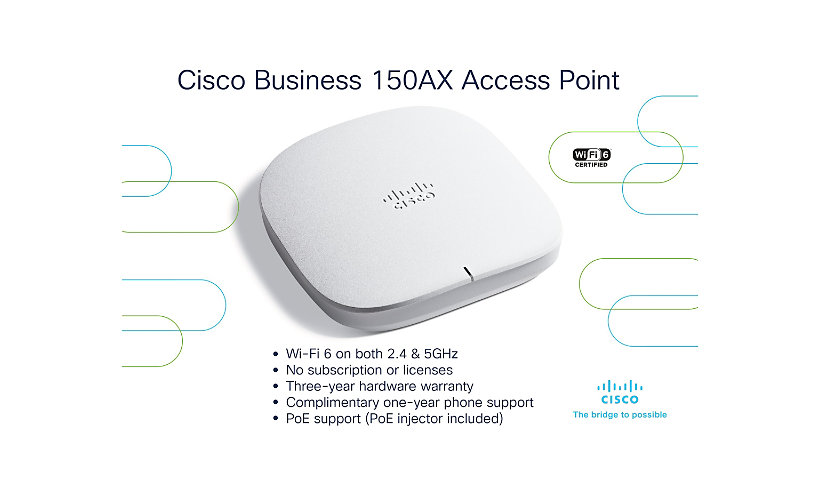 Cisco Business 150AX - wireless access point - Bluetooth, 802.11a/b/gcc ... Cisco Business 150AX - wireless access point - Bluetooth, 802.11a/b/gcc ...