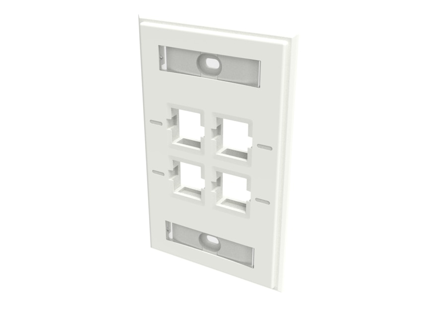 CommScope 4-Port Faceplate Kit - Electrical White - FP-LBL-4P-262 ...