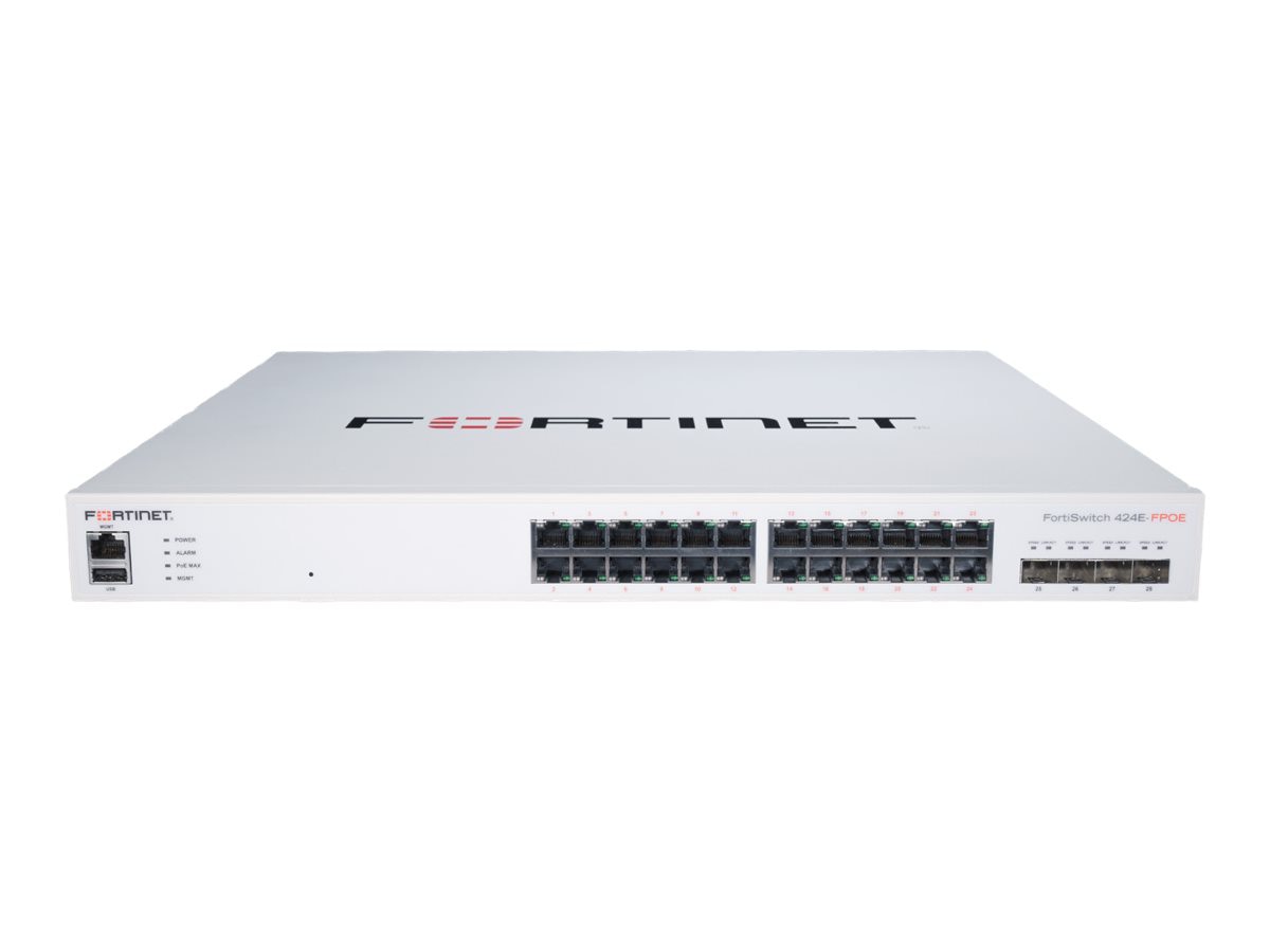 Fortinet FortiSwitch 424E-POE - switch - 24 ports - managed - rack ...