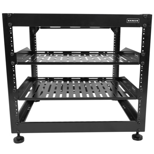 Sanus Component Series AV Rack - 10RU Open Frame Network Rack - 26in ...