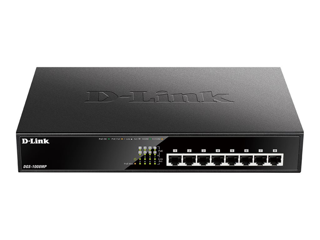D-Link DGS 1008MP - switch - 8 ports - unmanaged - rack-mountable - DGS ...