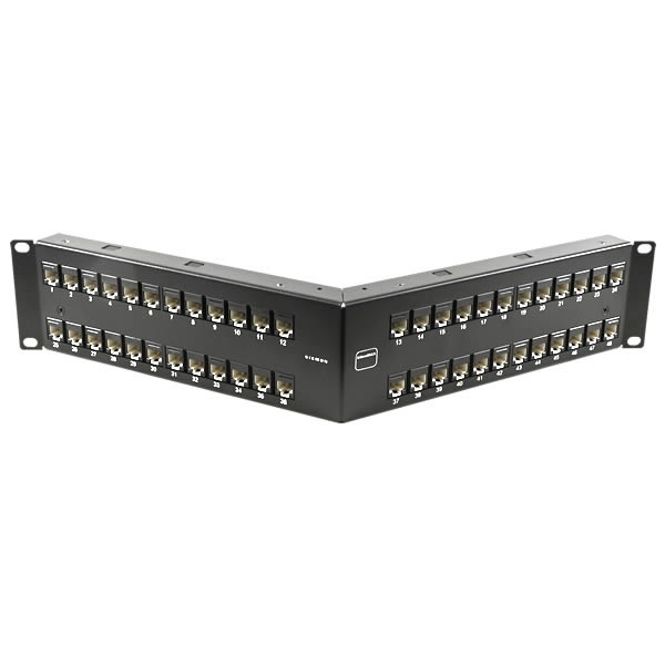 Siemon UltraMAX 48 Port 2U CAT6 Patch Panel - Black - UP6-F2-48L-RS ...