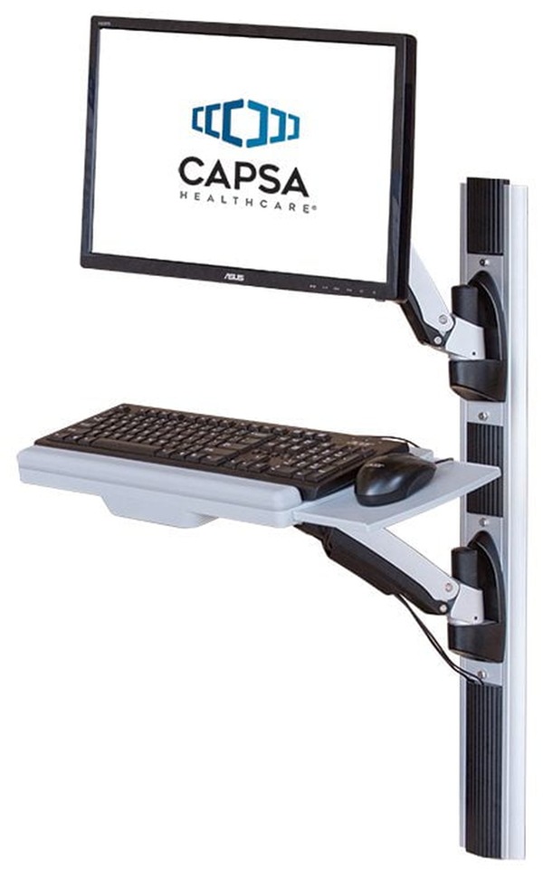 Capsa Healthcare AX Series Articulating Arm with Vertical Monitor Top ...