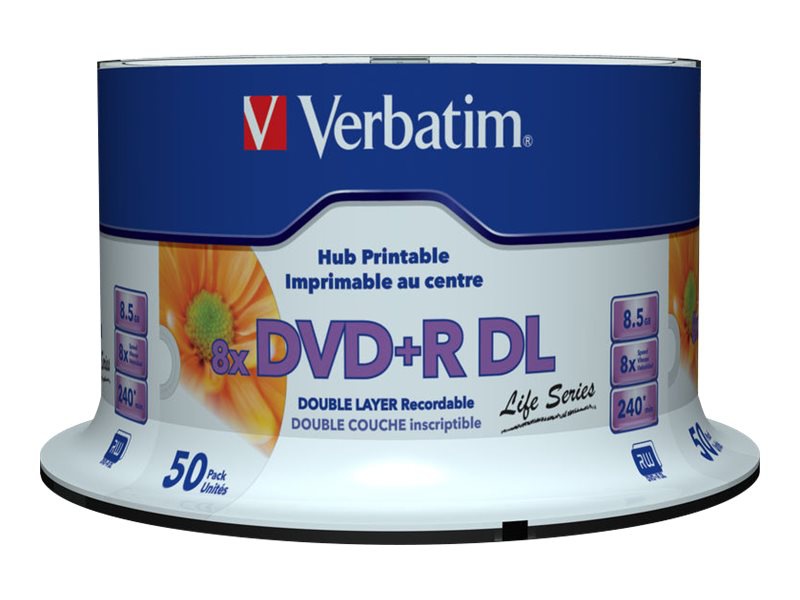 Verbatim Life Series - DVD+R DL x 50 - 8.5 GB - storage media - 97693 ...