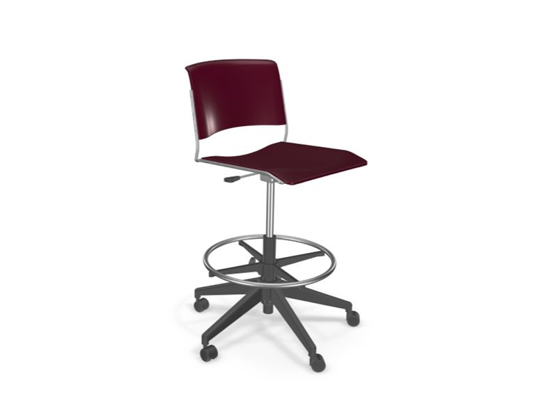 MooreCo Akt - stool - injection molded polypropylene - currant - 56582 ...