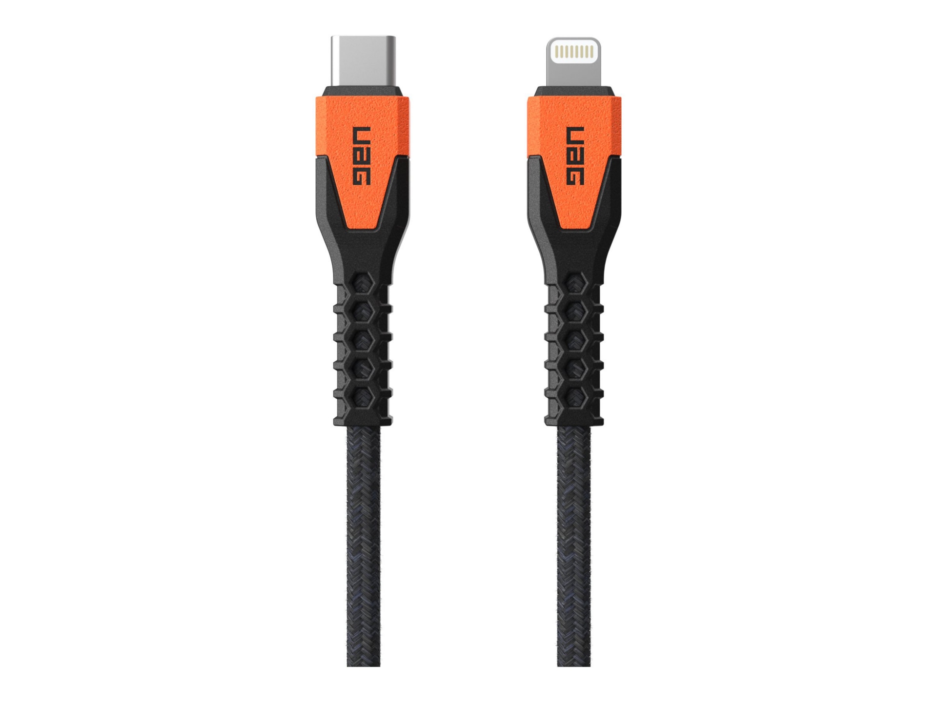UAG Rugged 5ft Charging Cable USB-C to Lightning - Kevlar Core - Black ...