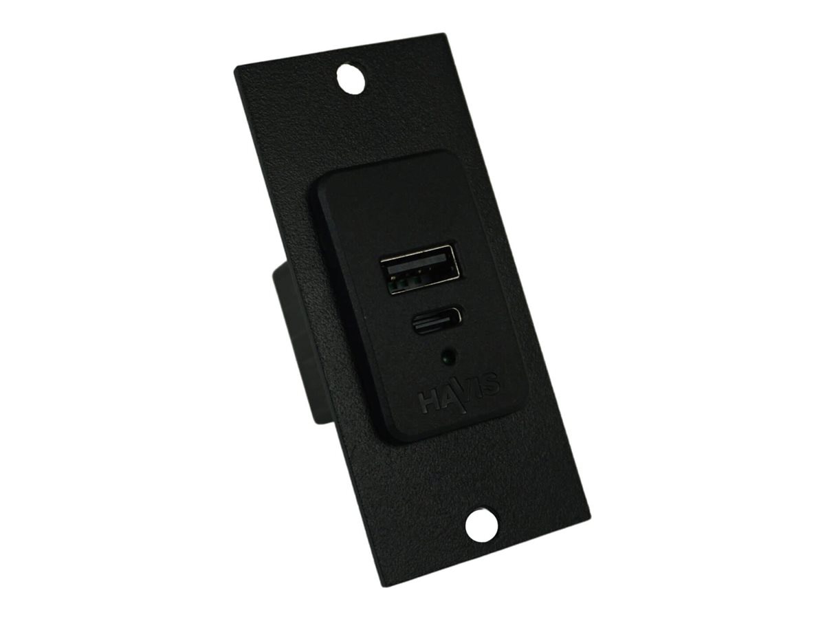 Havis - adapter bracket for car console - with USB-C & USB Type-A dual ...