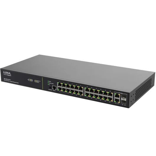 Luxul 1Gb L2/L3 Managed Switch - 24 1-Gigabit PoE+ Ethernet Front ...