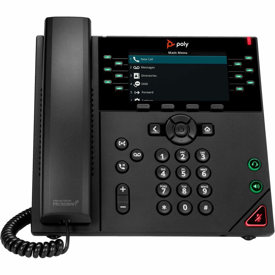 Poly VVX 450 IP Phone - Corded - Corded - Wall Mountable, Desktop ...