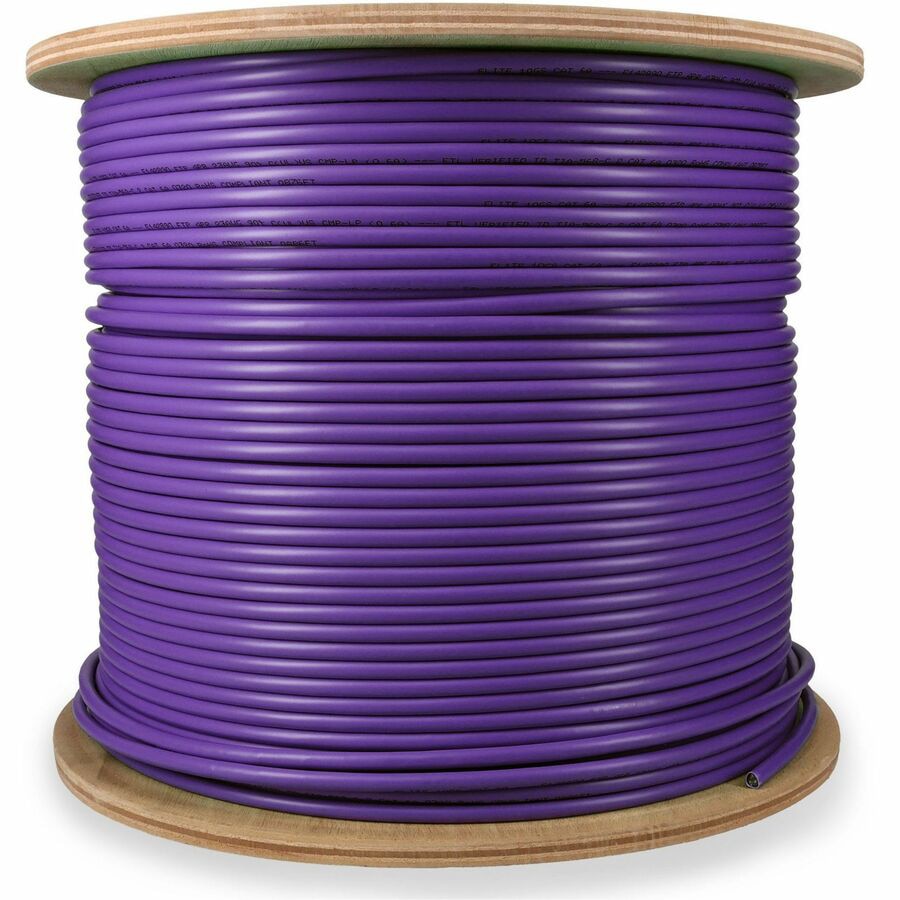 Proline 1000ft Non-Terminated Purple CAT 6A Shielded Plenum-Rated Bulk ...