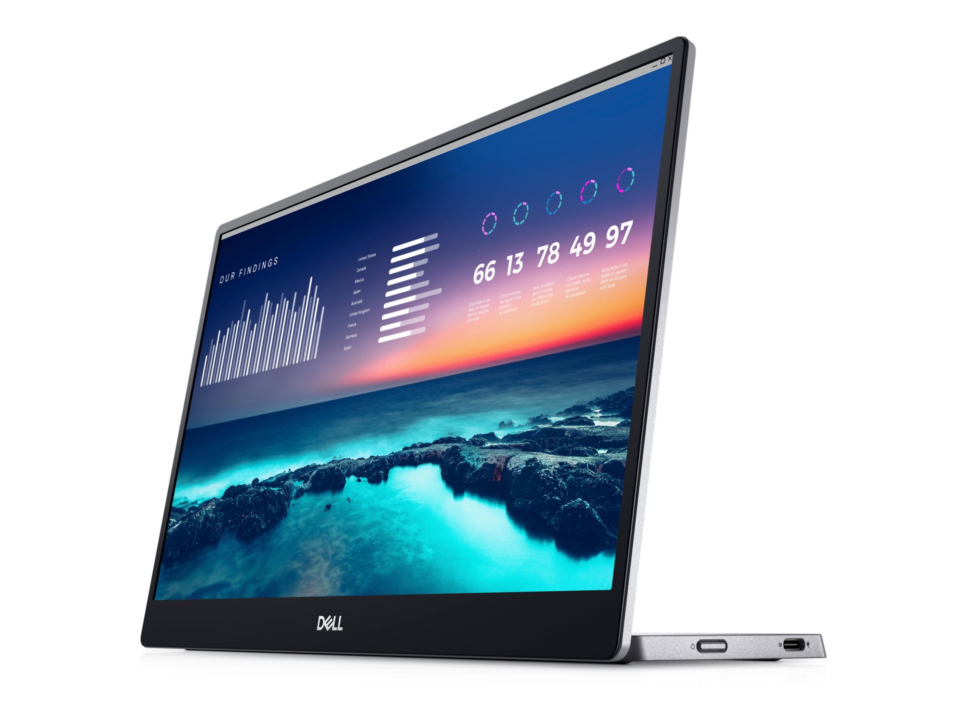 Dell P1424H - LED monitor - Full HD (1080p) - 14" - DELL-P1424H-SKADDEN ...