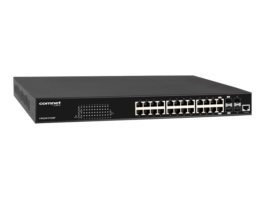 COMNET CWG26F4T22MP - switch - 26 ports - managed - rack-mountable ...
